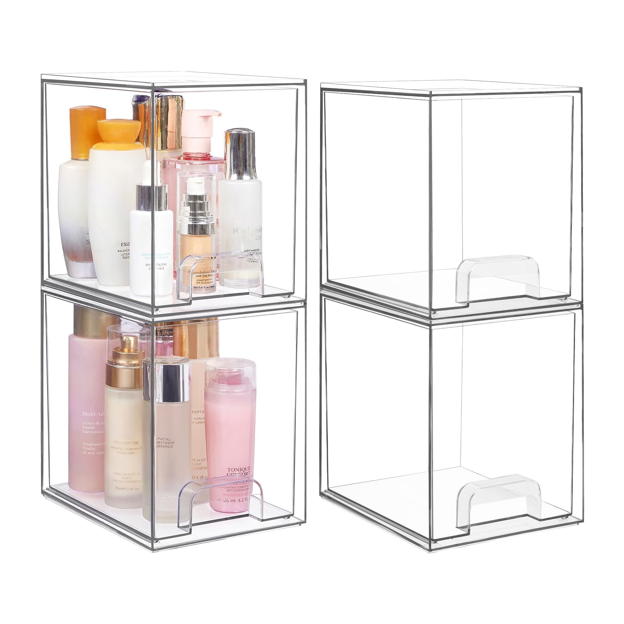 "Vtopmart 7.6"" H Stackable Storage Drawers, Clear Acrylic Organizing ...