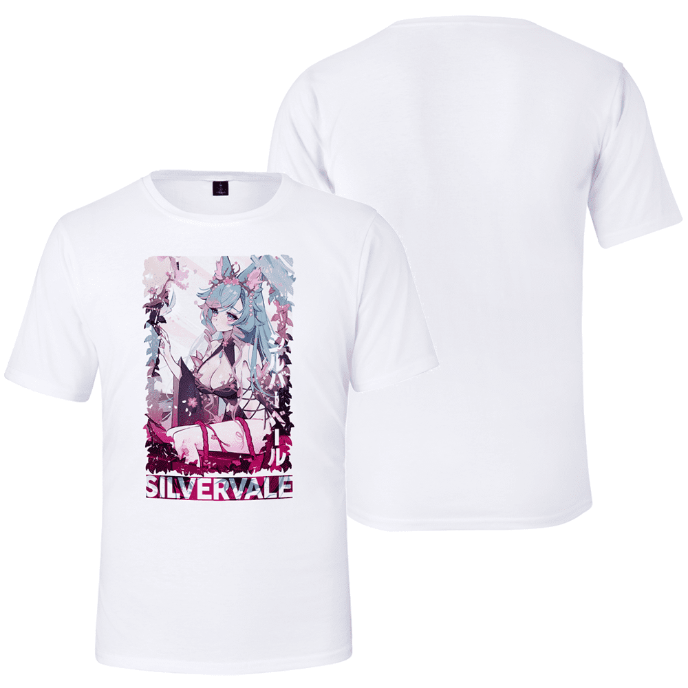 Vtuber Silvervale Merch T-Shirt 3D Print Crewneck Short Sleeve Summer Men Women's Novelty style ...