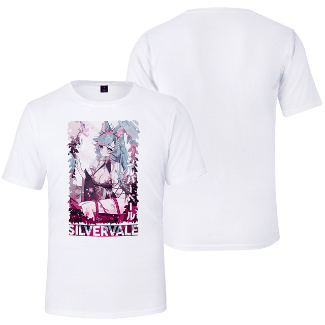 Vtuber Silvervale Merch T-Shirt 3D Print Crewneck Short Sleeve Summer ...