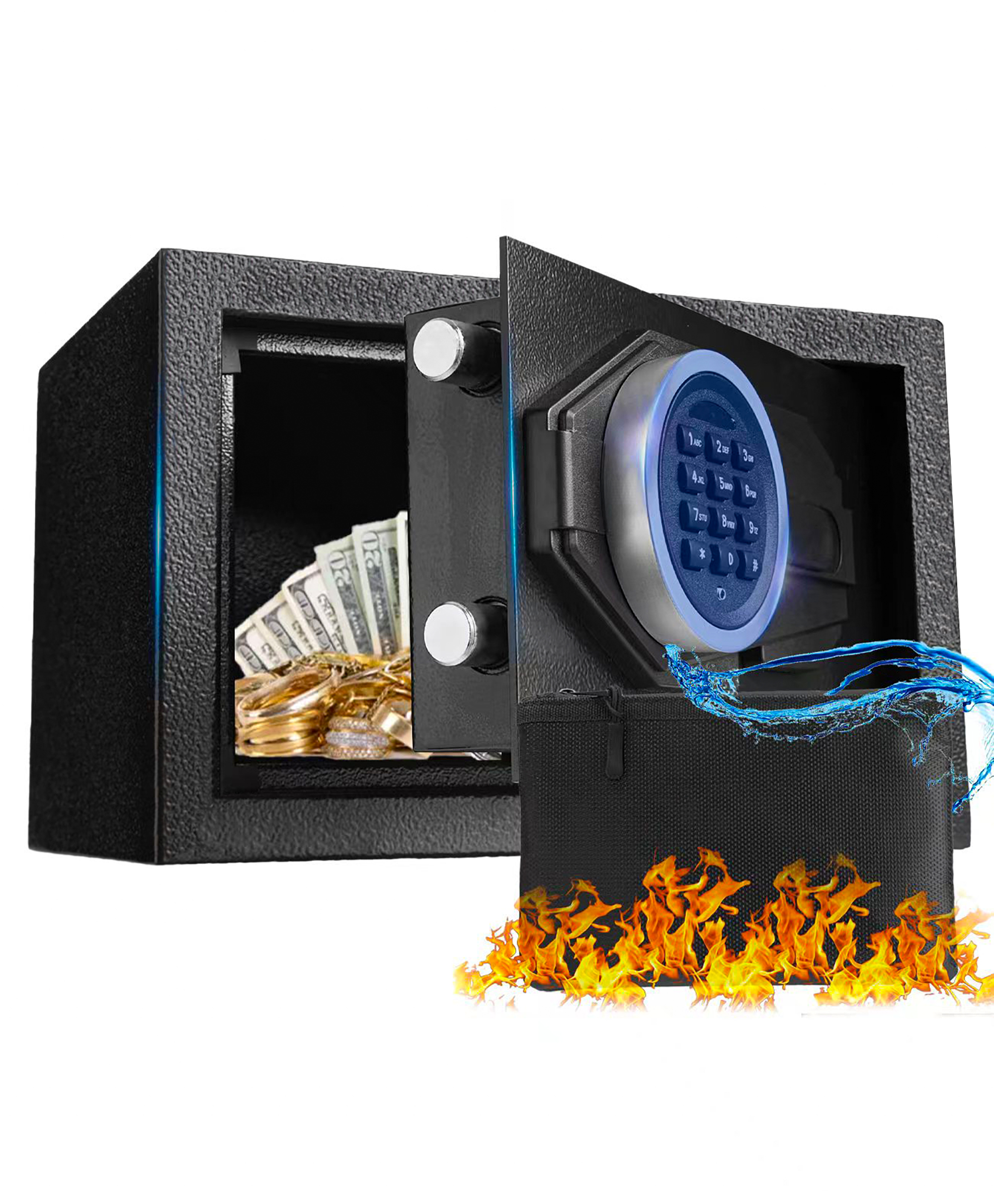 First Alert 0.39 Cubic-ft. Waterproof and Fire Resistant Chest with Key ...