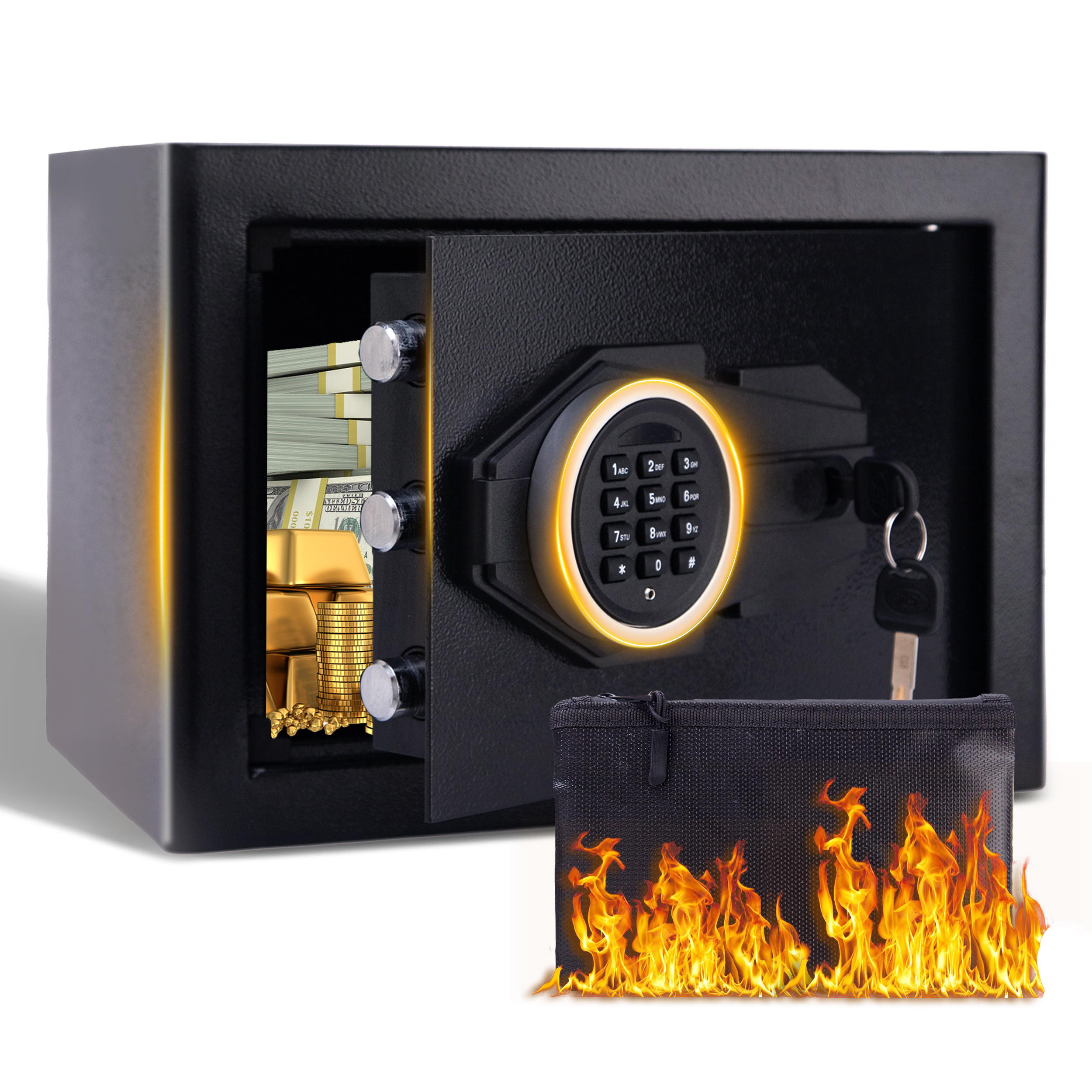 Vuaicrao 1.25 Cu.ft.Fire and Water Resistant Safes with Digital Keypad ...