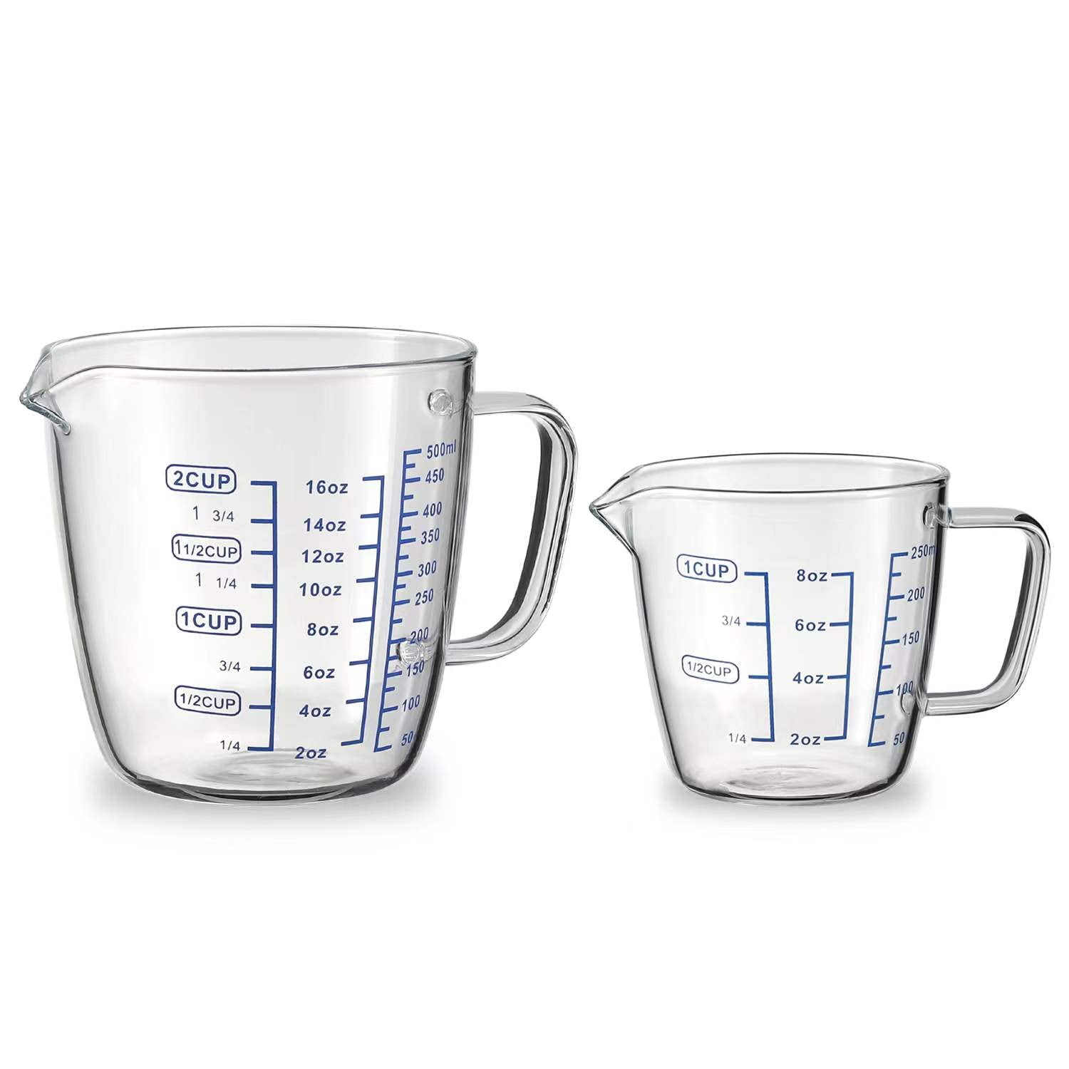 Vucchini Durable Borosilicate Glass Measuring Cup Set, 16 oz & 8 oz ...