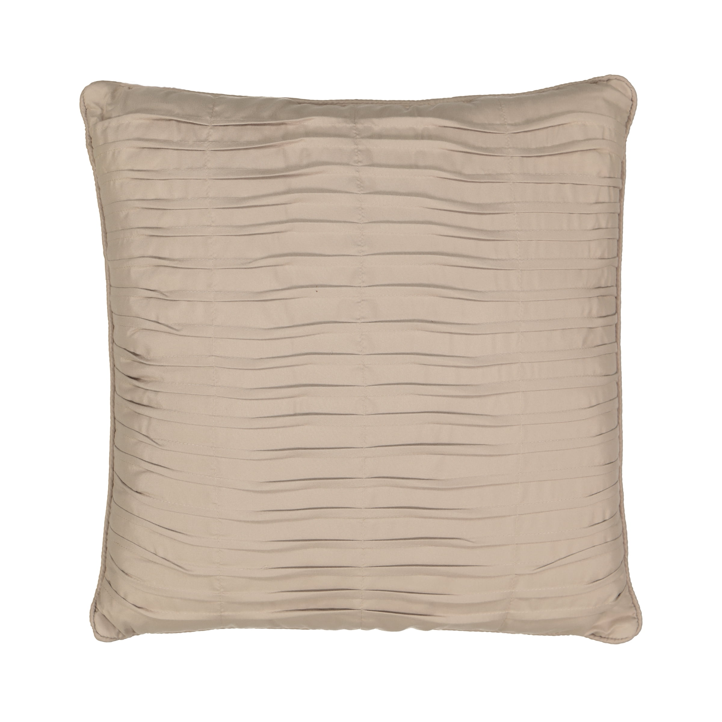 Vue Bensonhurst Pleated Decorative Throw Pillow 16 in x 16 in, Ivory ...