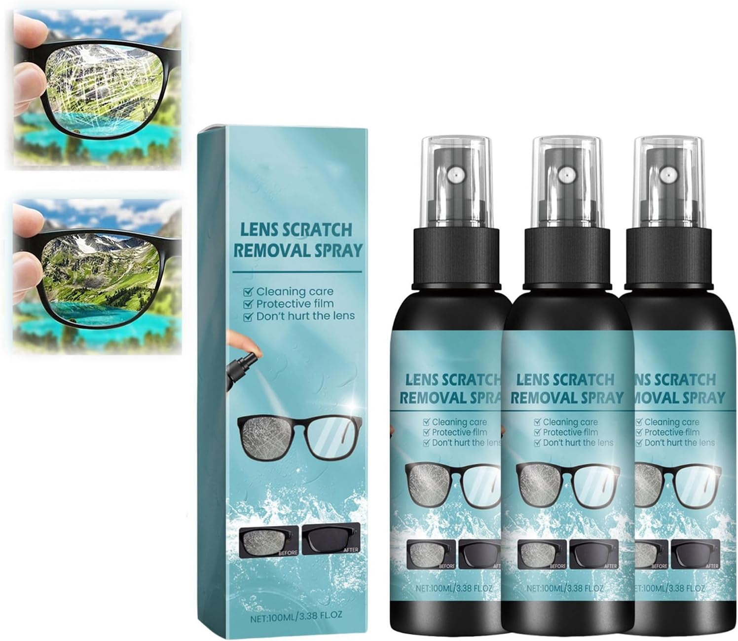 Vueez Lens Cleaner, Sunglasses Eyeglass Scratch Remover, Glass Polish ...