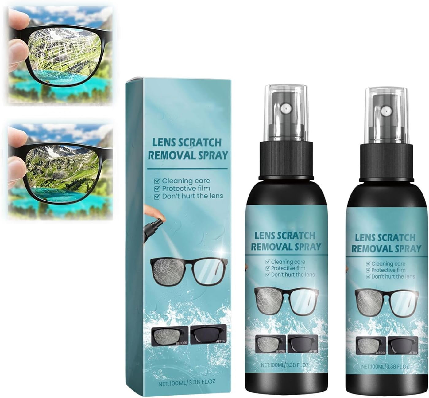 Vueez Lens Cleaner, Sunglasses Eyeglass Scratch Remover, Glass Polish ...