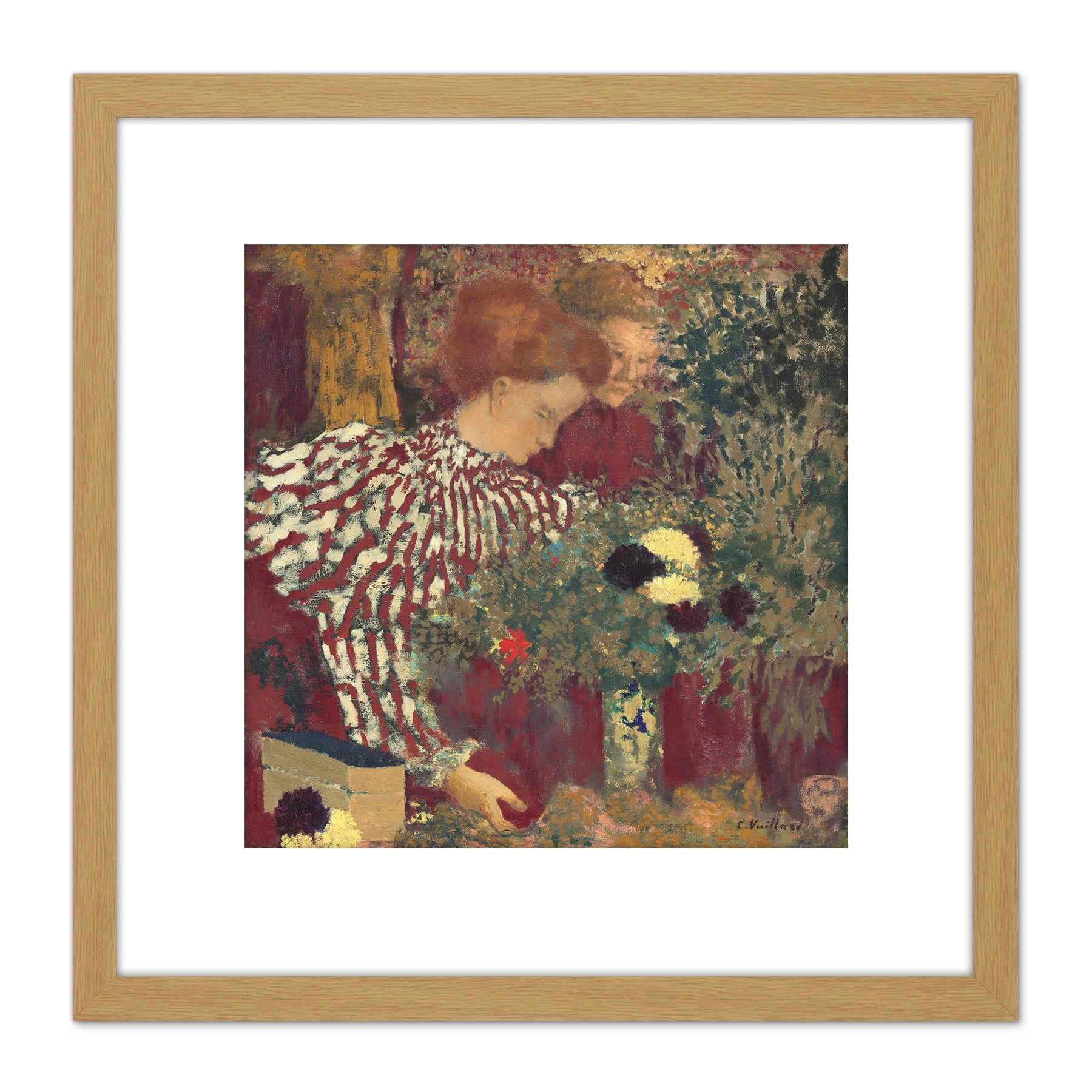 Vuillard Woman Striped Dress Expressionist Painting 8X8 Inch Square ...