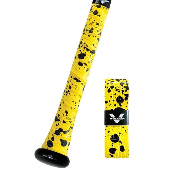 Vulcan 1.00mm Bat Grip | Yellow Splatter | Baseball/Softball | Multiple ...