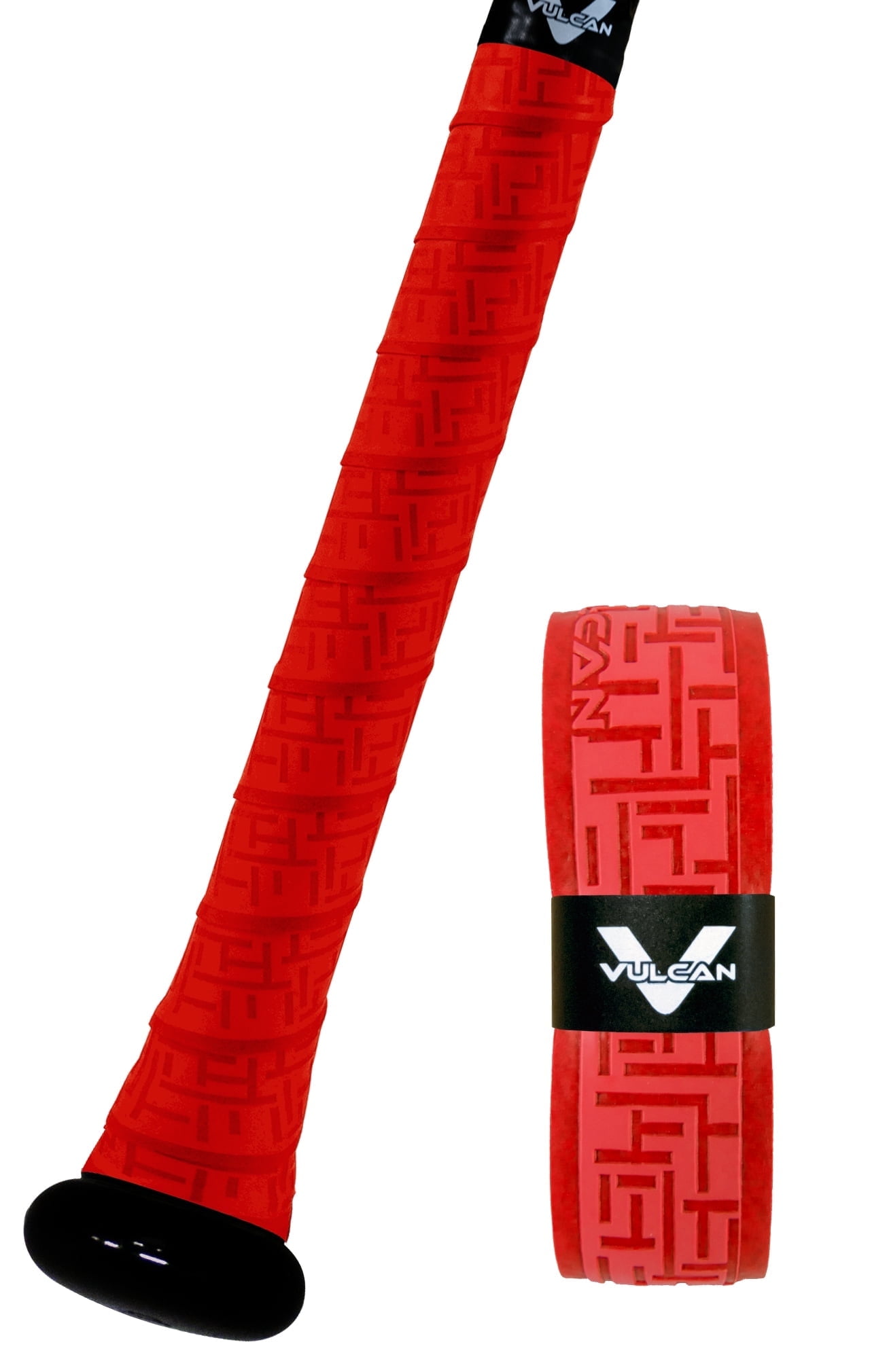 Vulcan 1.75mm Bat Grip for Baseball and Softball, Bright Red, Handle ...