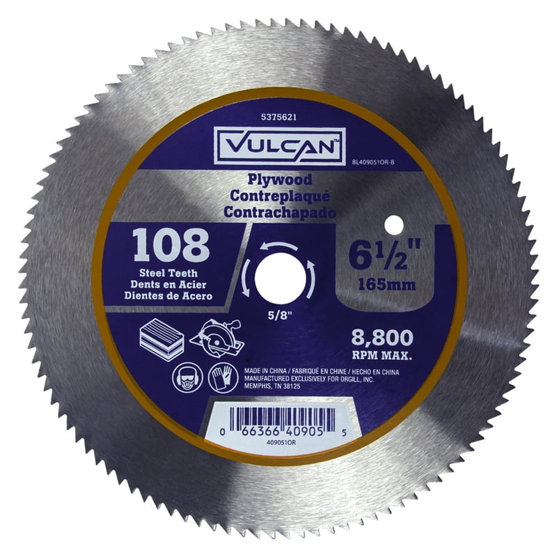 Vulcan 409051OR Circular Saw Blade, 6-1/2 in Dia, 5/8 and 13/16 Diamond ...