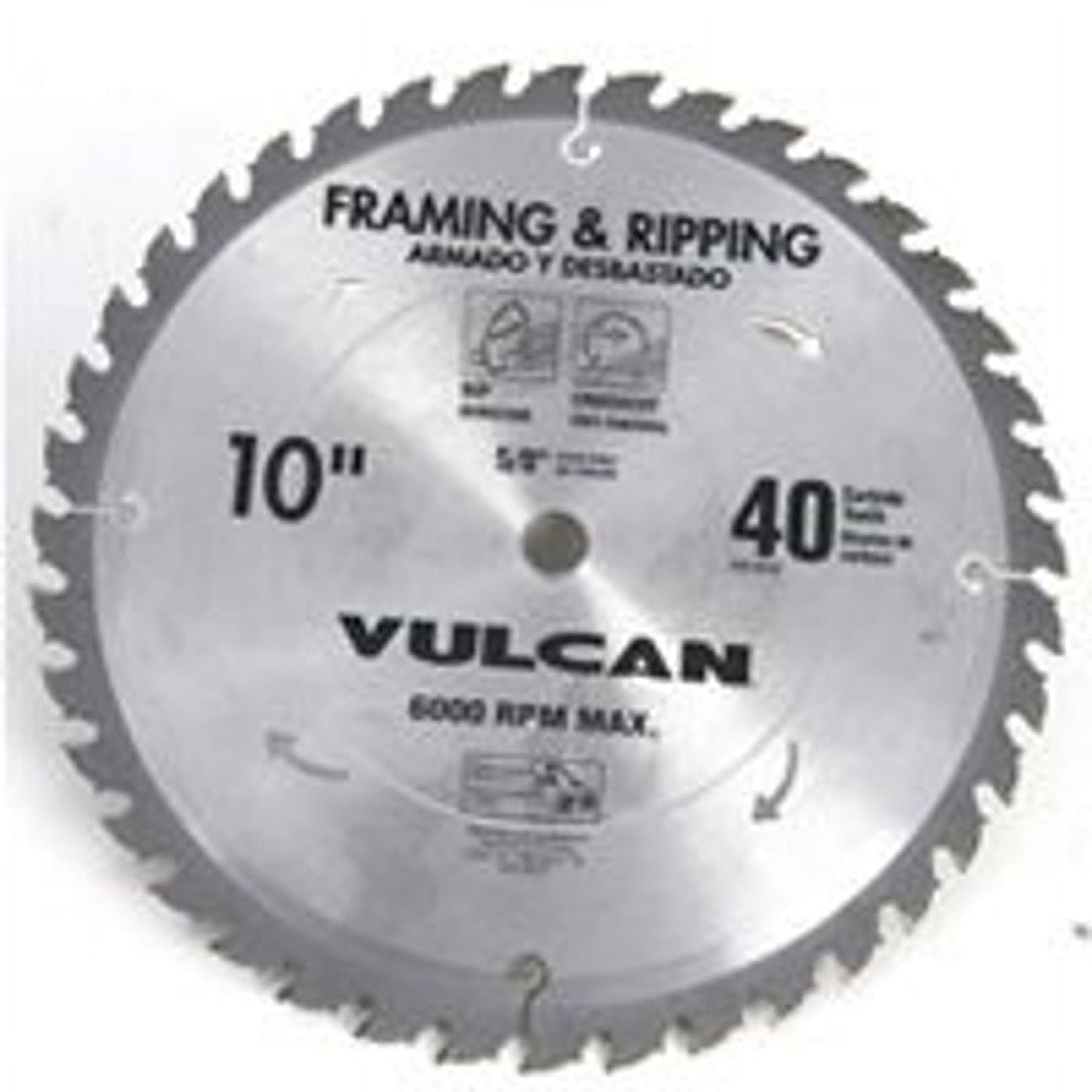 Vulcan Fast Cut, Thin Kerf Circular Saw Blade, 10 In Dia, 40 Teeth, 5/8 ...