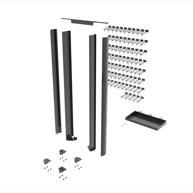 64 in. H X 5.5 in. W X 10 in. D Black Metal Expansion Kit 4-Sided ...