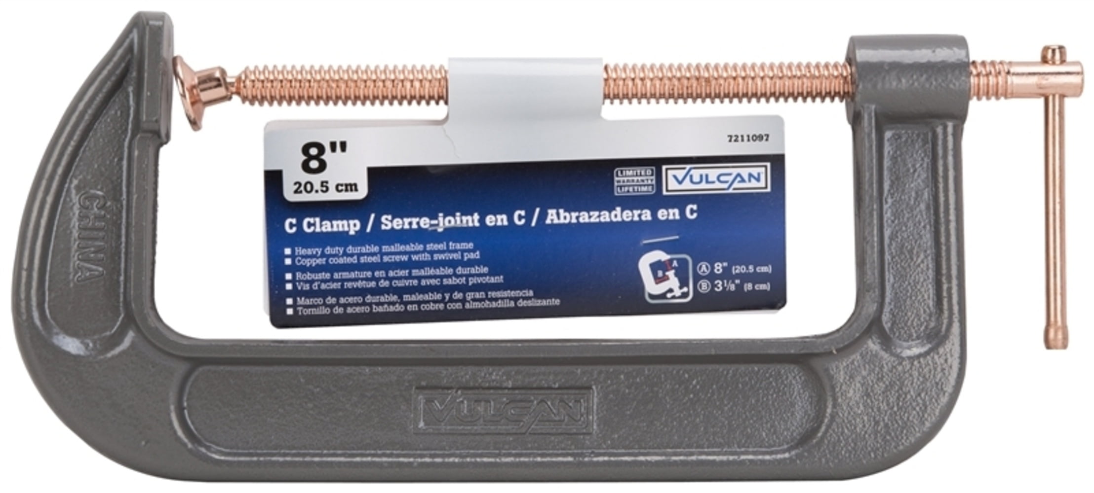 Vulcan JLO-058 Heavy Duty Swivel Tip C-Clamp, 8" - Walmart.com