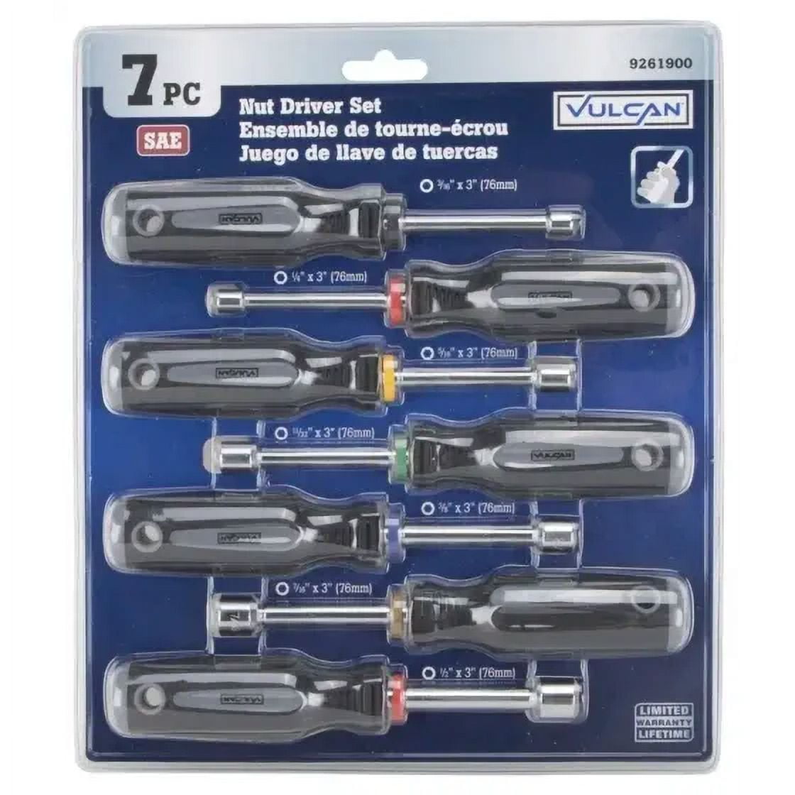 Vulcan SD-SET-3 Carbon Steel 7 Piece Nut Driver Set SAE, Each - Walmart.com