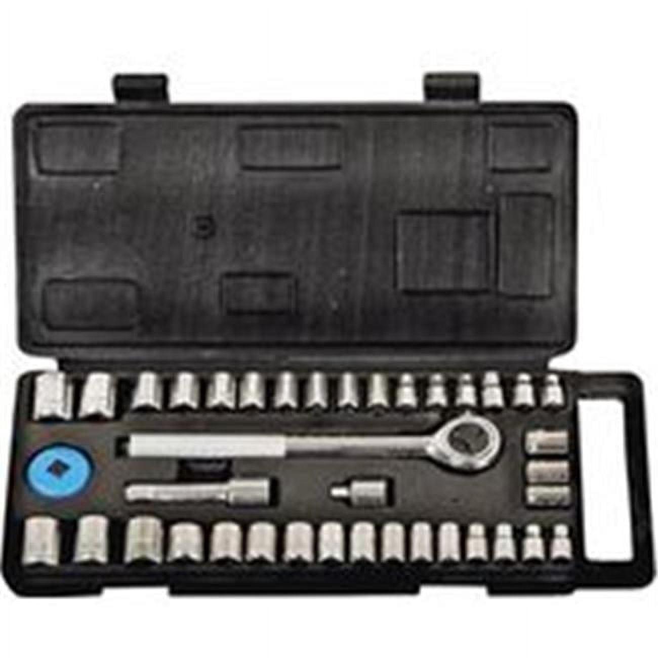 Vulcan TG040-2 SAE & Metric Socket Set, Drop Forged Carbon Steel ...