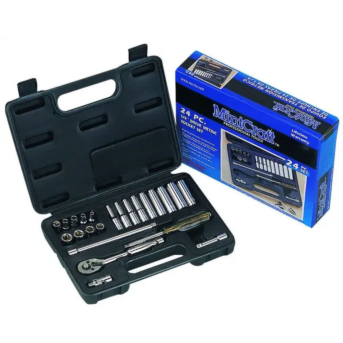 Vulcan TS-24PC-V1 Socket Wrench Sets 24 Piece Metric 1/4 Inch Maxi ...