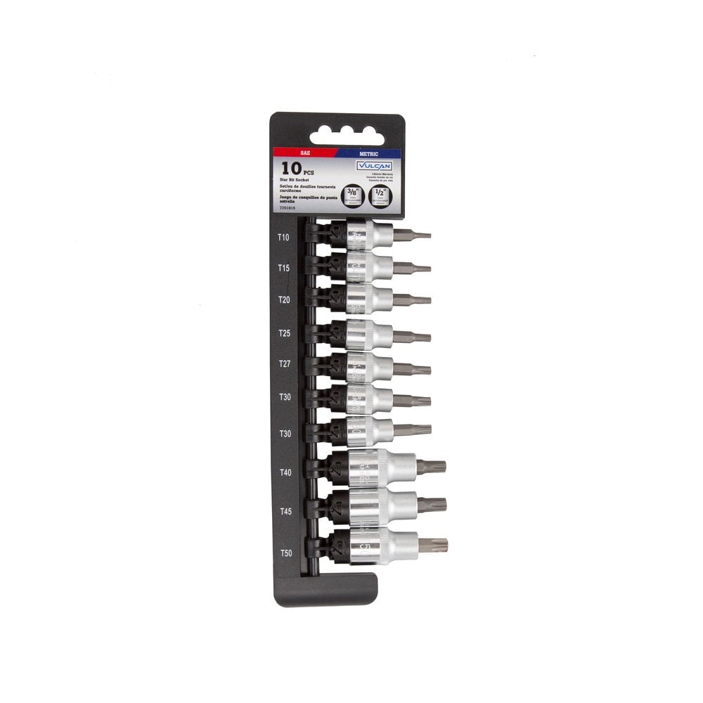 Vulcan TS1010-P Star Bit Socket Set, Chrome Vanadium Steel, Each ...