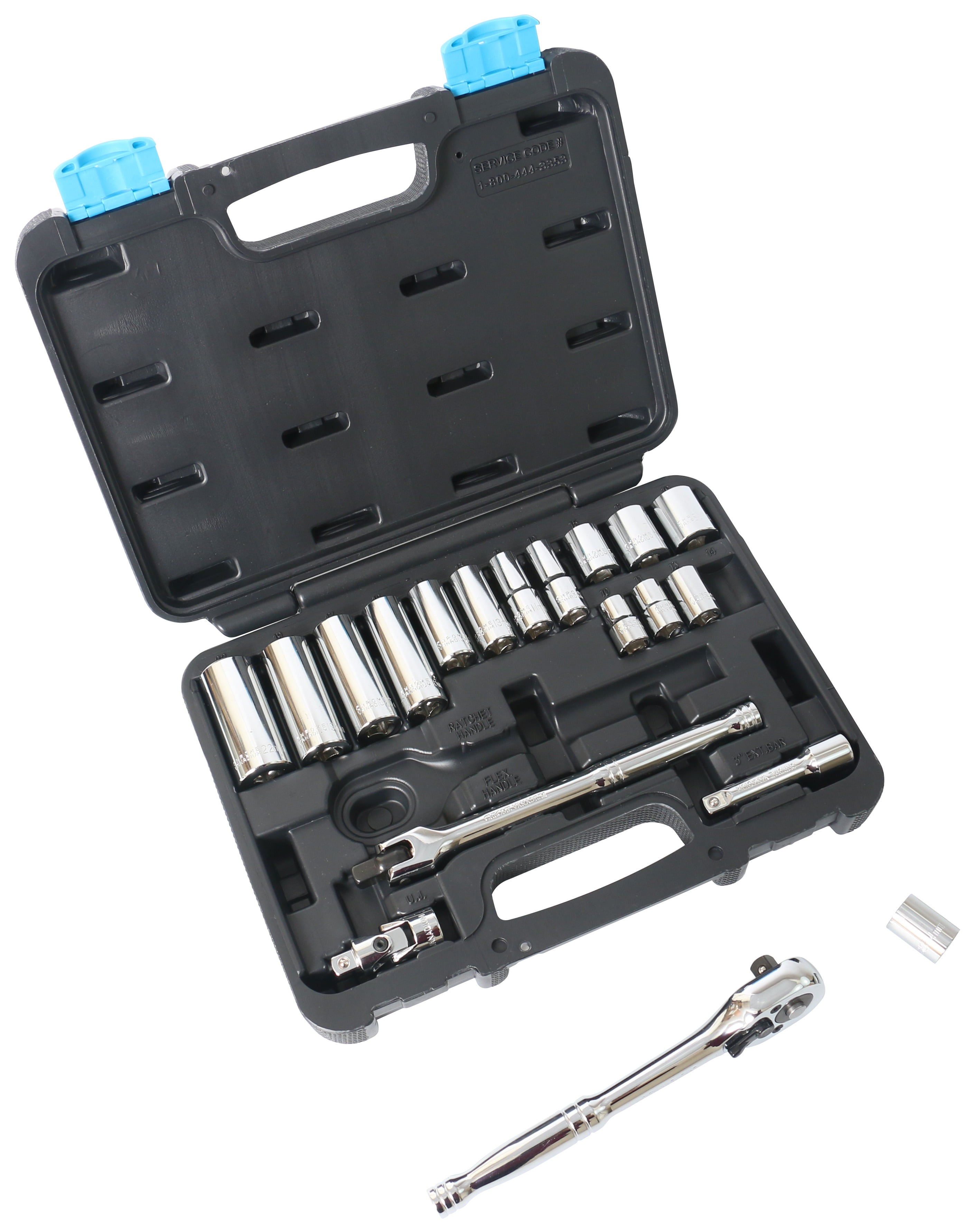 Vulcan TS1020-M Socket Set, Chrome Vanadium Steel, Chrome - Walmart.com