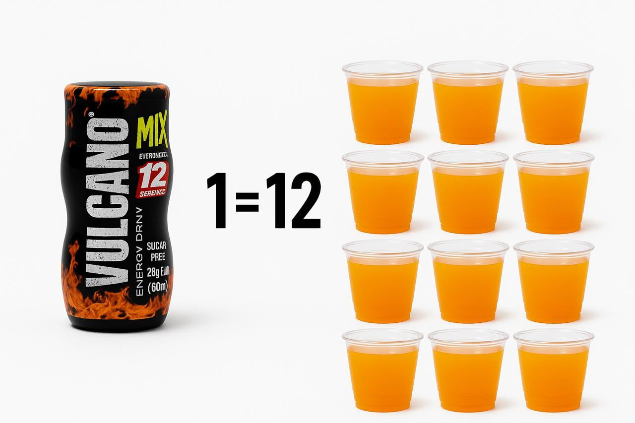 Vulcano Energy Drink Concentrate – Original Flavor – 2.3oz Bottle ...