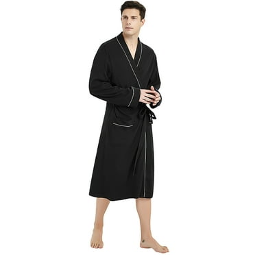 U2SKIIN Mens Cotton Blend Robes, Lightweight Soft Spa Knit Bathrobe for ...