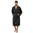 Vulcanodon Men's Satin Robe, Silk Kimono Bathrobe, Luxurious, Black ...