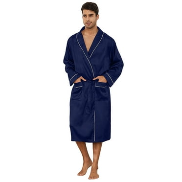 FashGudim 100% Cotton Knit Robe for Men Lightweight Summer Robes Thin ...