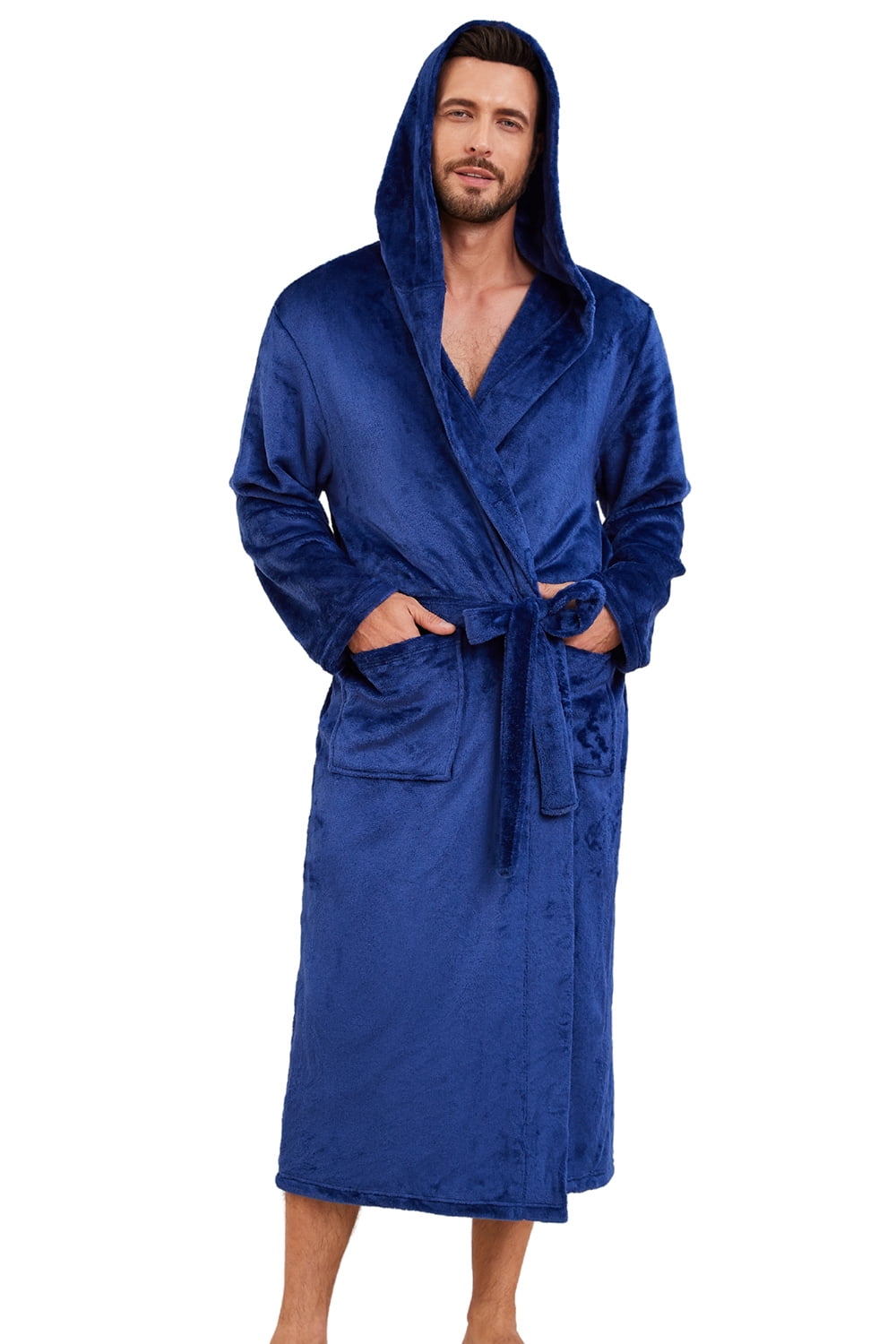 Vulcanodon Mens Hooded Fleece Robe,Plush Lightweight Soft Spa Bathrobe ... Vulcanodon Mens Hooded Fleece Robe,Plush Lightweight Soft Spa Bathrobe ...