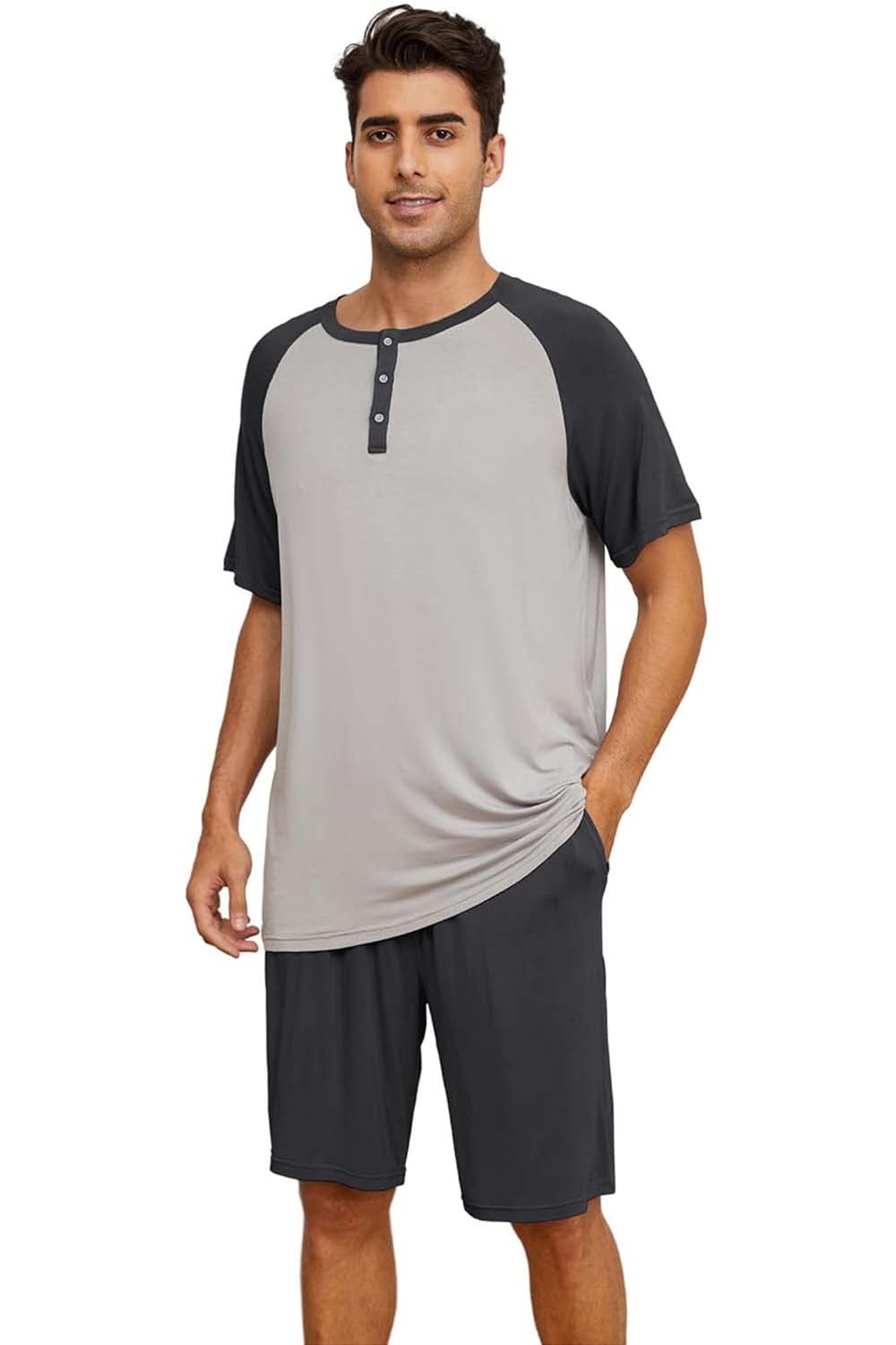 Vulcanodon Mens Pajama Set, Bamboo Lightweight Short Sleepwear for Men ...