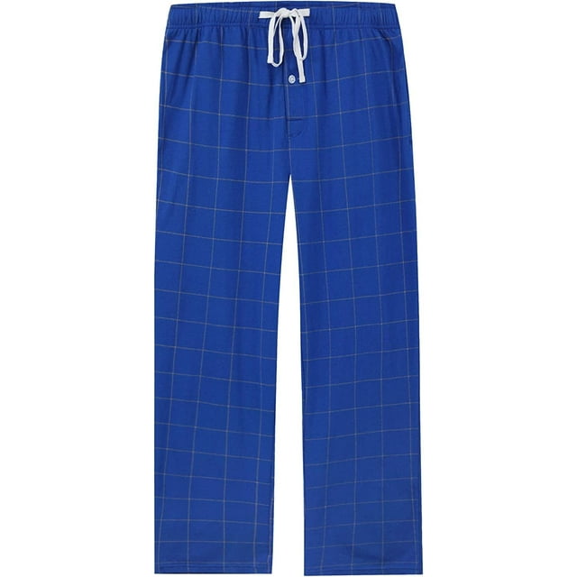 Vulcanodon Men's Plaid Sleep Pants, Cotton Pajama Bottoms with Pockets ...