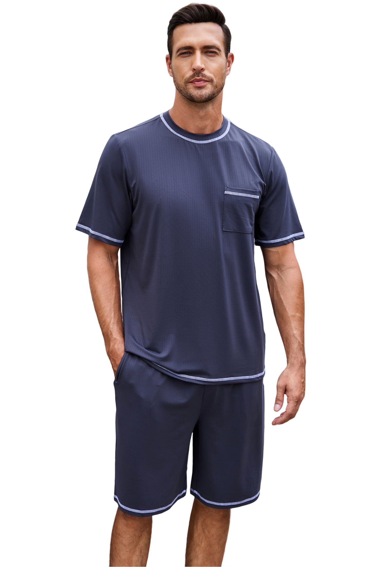 Vulcanodon Mens Short Pajama Set,Lightweight Sleepwear Soft Nightwear ...