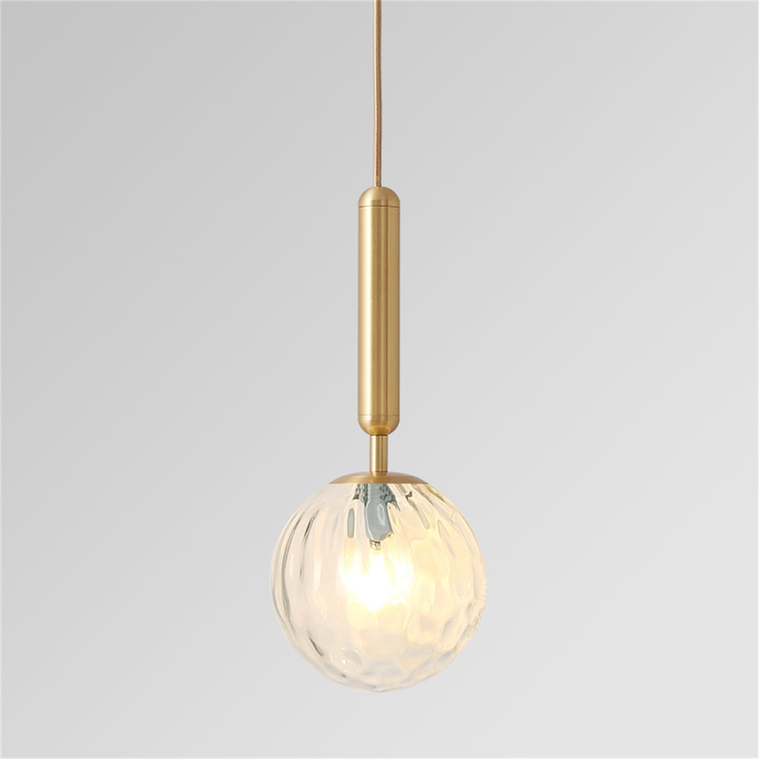 Vulcanus E12 Luxury Ripple Light Glass Modern Gold Nordic Pendant ...