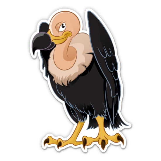 Vulture Cartoon - 12" Vinyl Sticker Waterproof Decal - Walmart.com