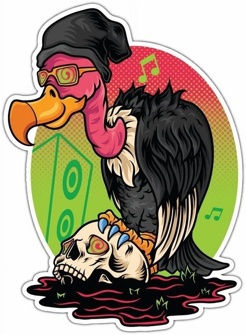 Vulture Cartoon Bird Zoo Skull Music Car Window Stickerphone Decal ...