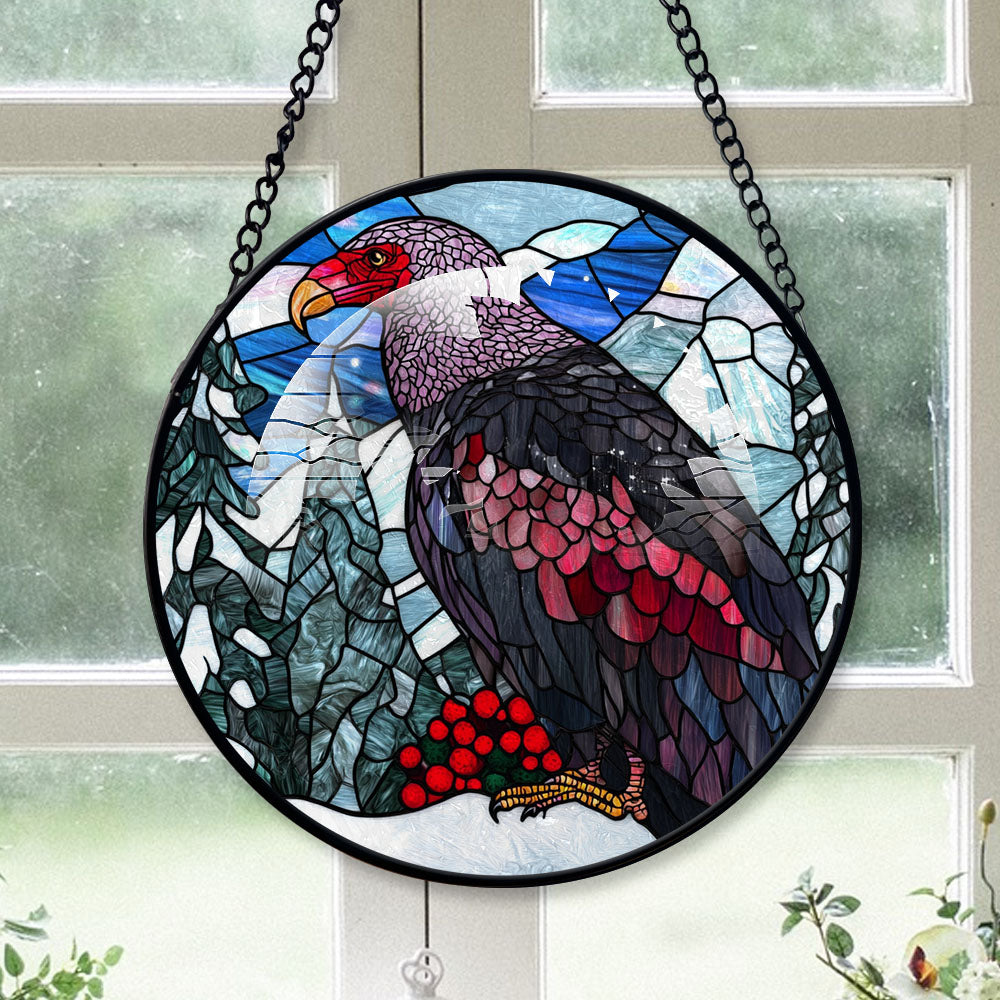 Vulture Ornament Christmas 2025, Vulture Stained Glass Hanging Window ...