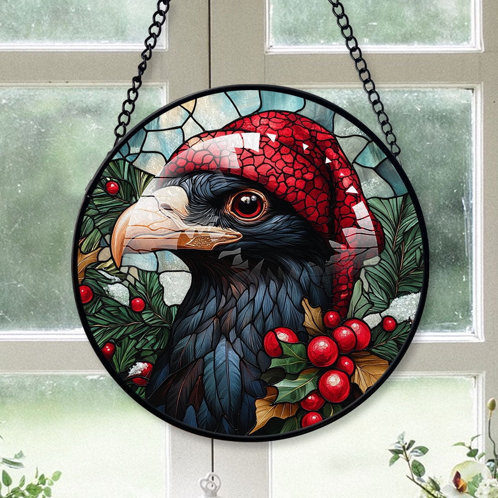Vulture Ornament Christmas 2025, Vulture Stained Glass Hanging Window ...