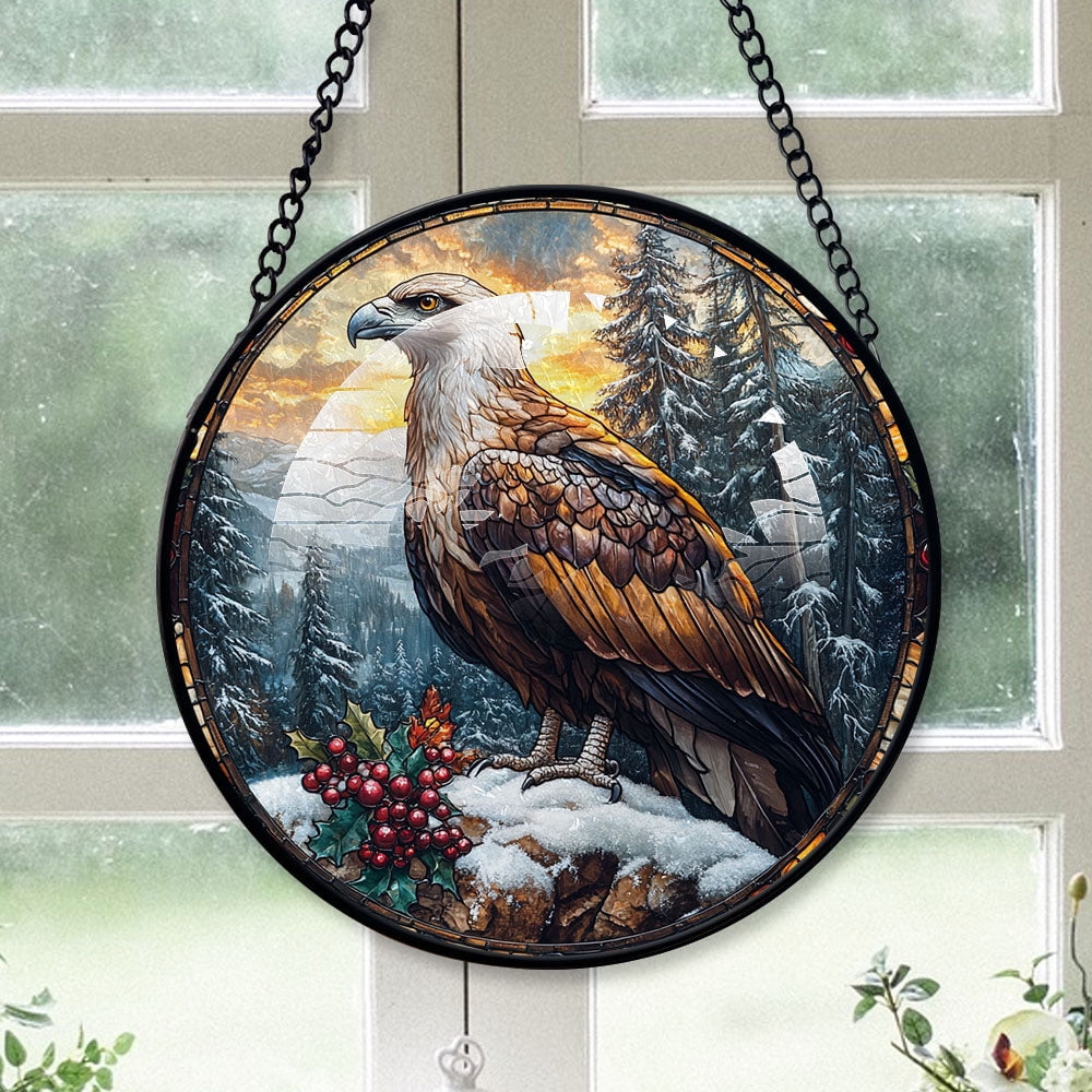 Vulture Ornament Christmas 2025, Vulture Stained Glass Window Hanging ...