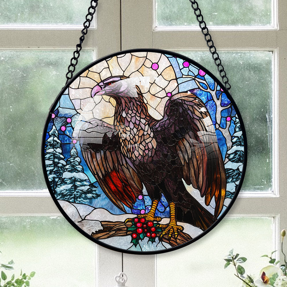 Vulture Ornament Christmas 2025, Vulture Stained Glass Window Hanging ...