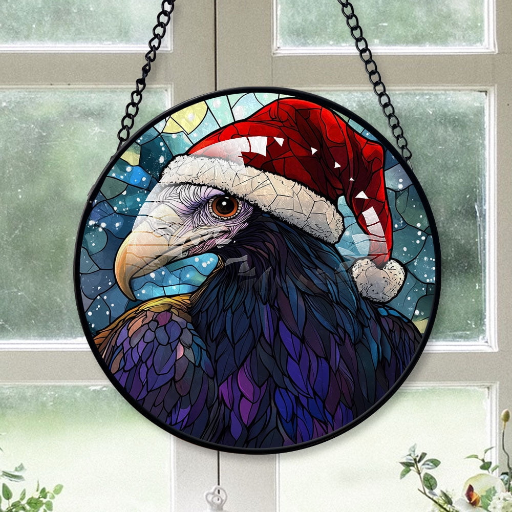 Vulture Ornament Christmas 2025, Vulture Stained Glass Window Panel ...