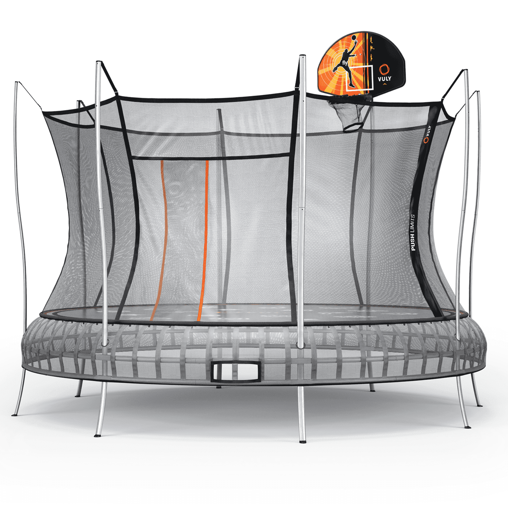 Vuly Thunder 14ft Springless Trampoline, Safety Net, Durable Frame (Extra Large with Basketball ...