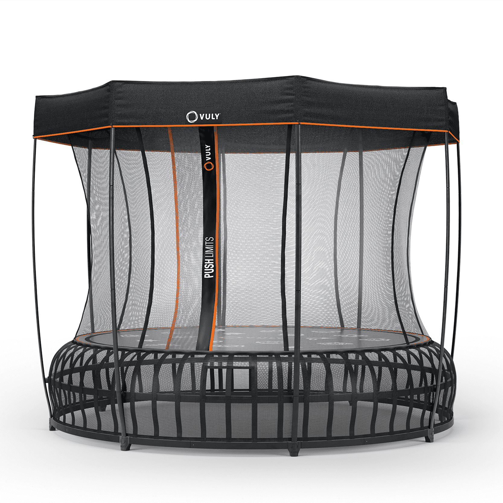 Vuly Thunder Pro 12ft Springless Trampoline, Safety Net, Durable Frame (Large with Shade ...