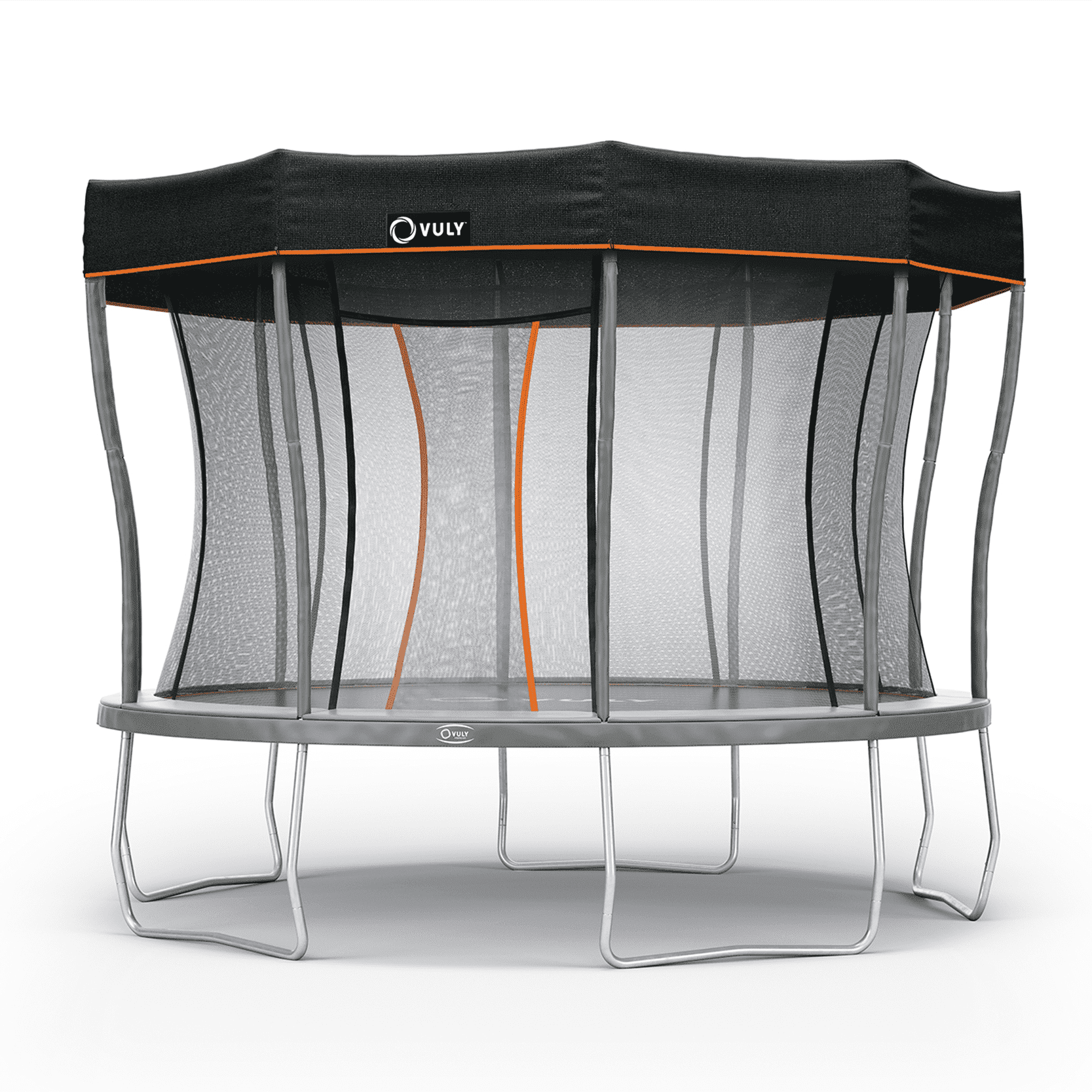 Vuly Ultra 12ft Trampoline, Safety Net, Durable Frame (Large with Shade ...