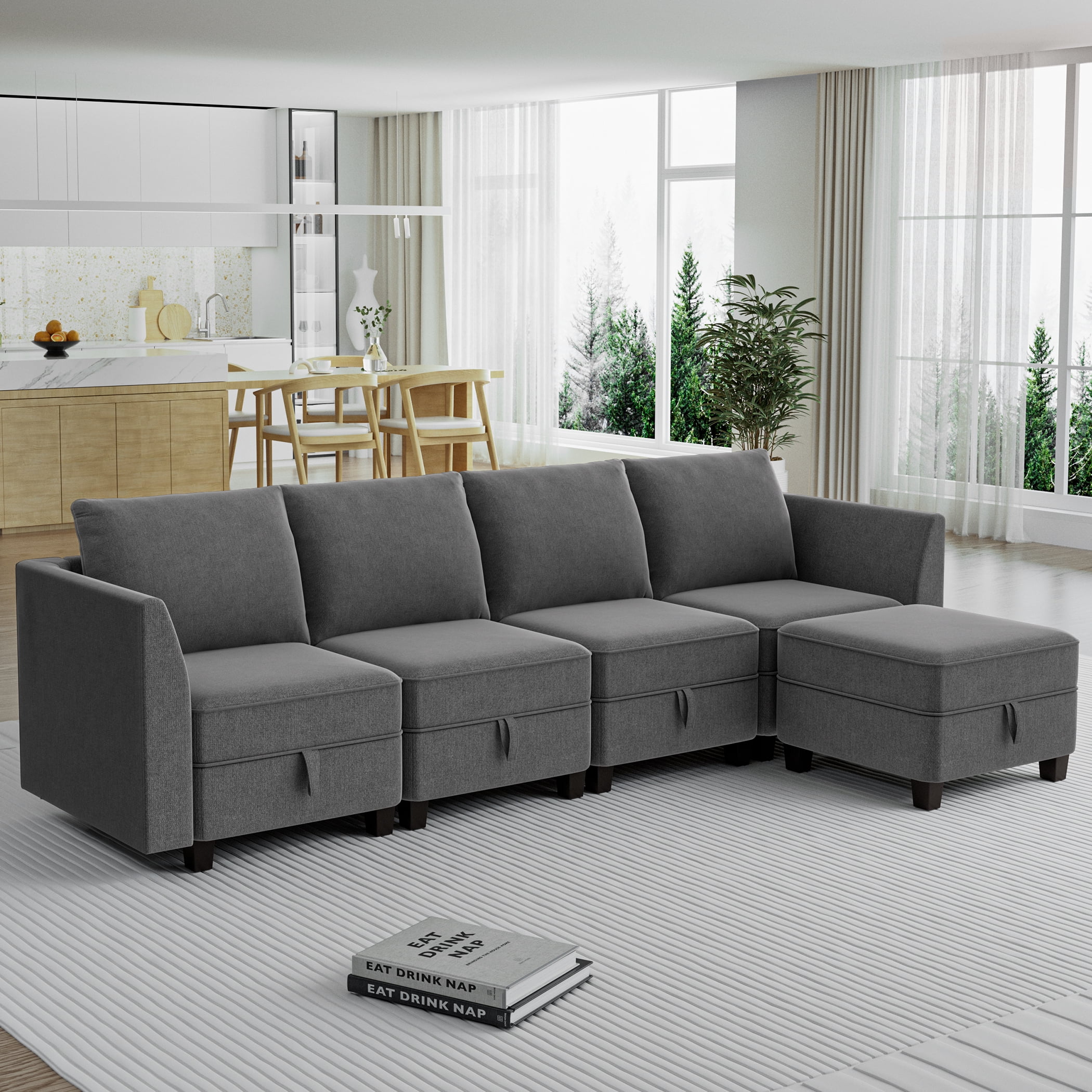 Vumece Modular Sectional Sofa, Convertible L Shaped Sectional Sofa ...