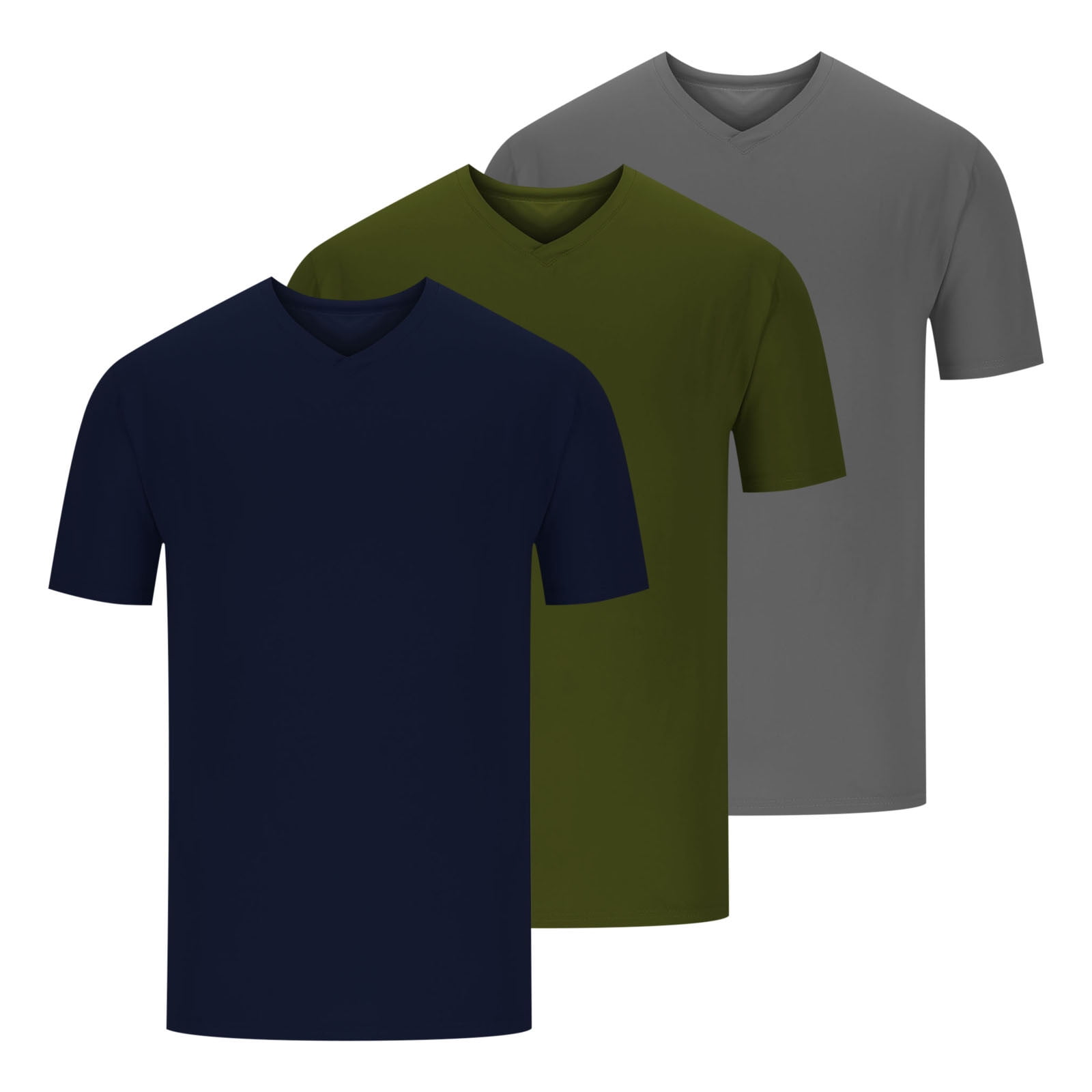 Vunhao Packs of Men Tee Shirts, Short Sleeve V-neck Pullover Basic ...