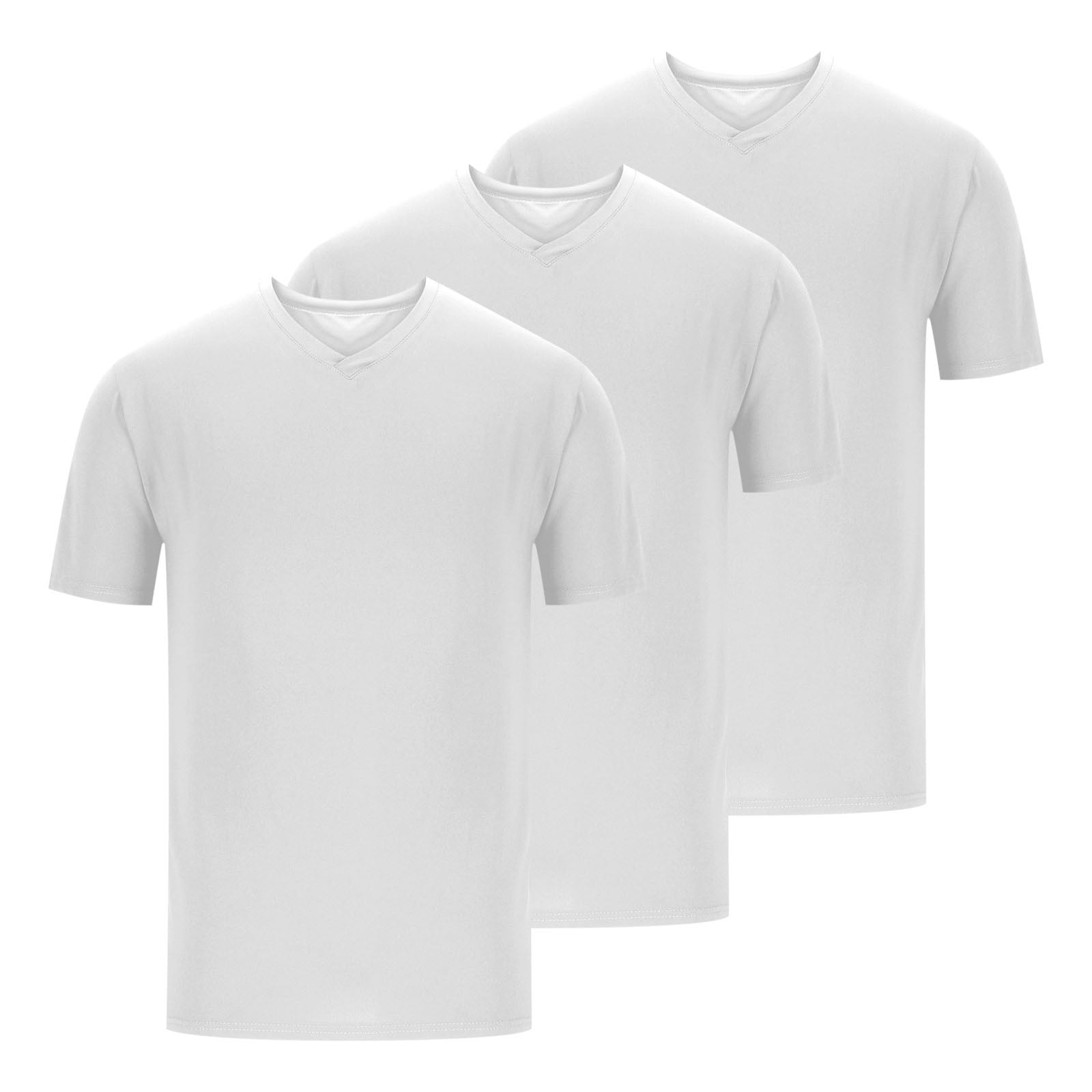 Vunhao Packs of Men Tee Shirts, Short Sleeve V-neck Pullover Basic ...