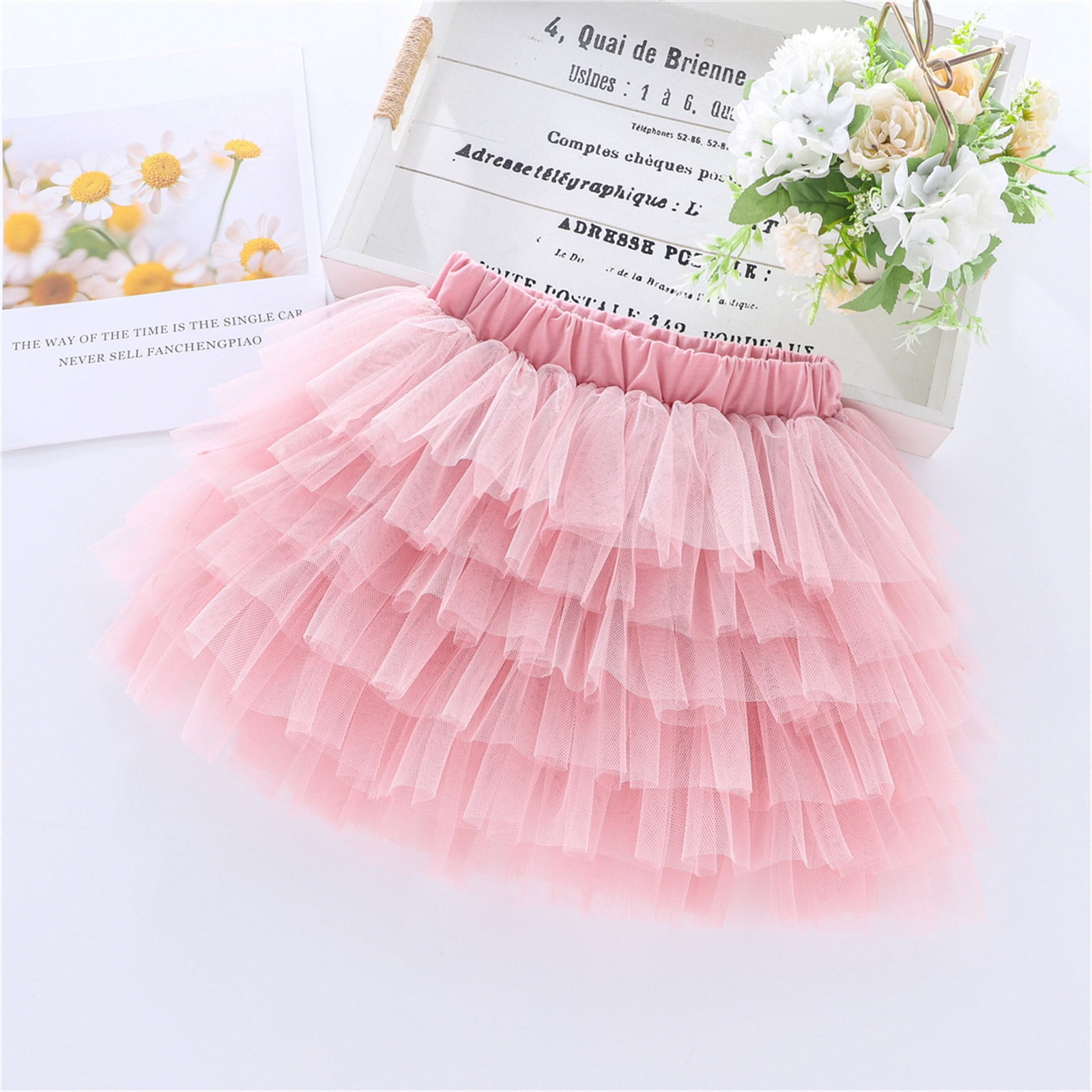 DAETIROS Skirt Tutu Dance Girl, Solid Color Party Birthday Gift Pleated ...