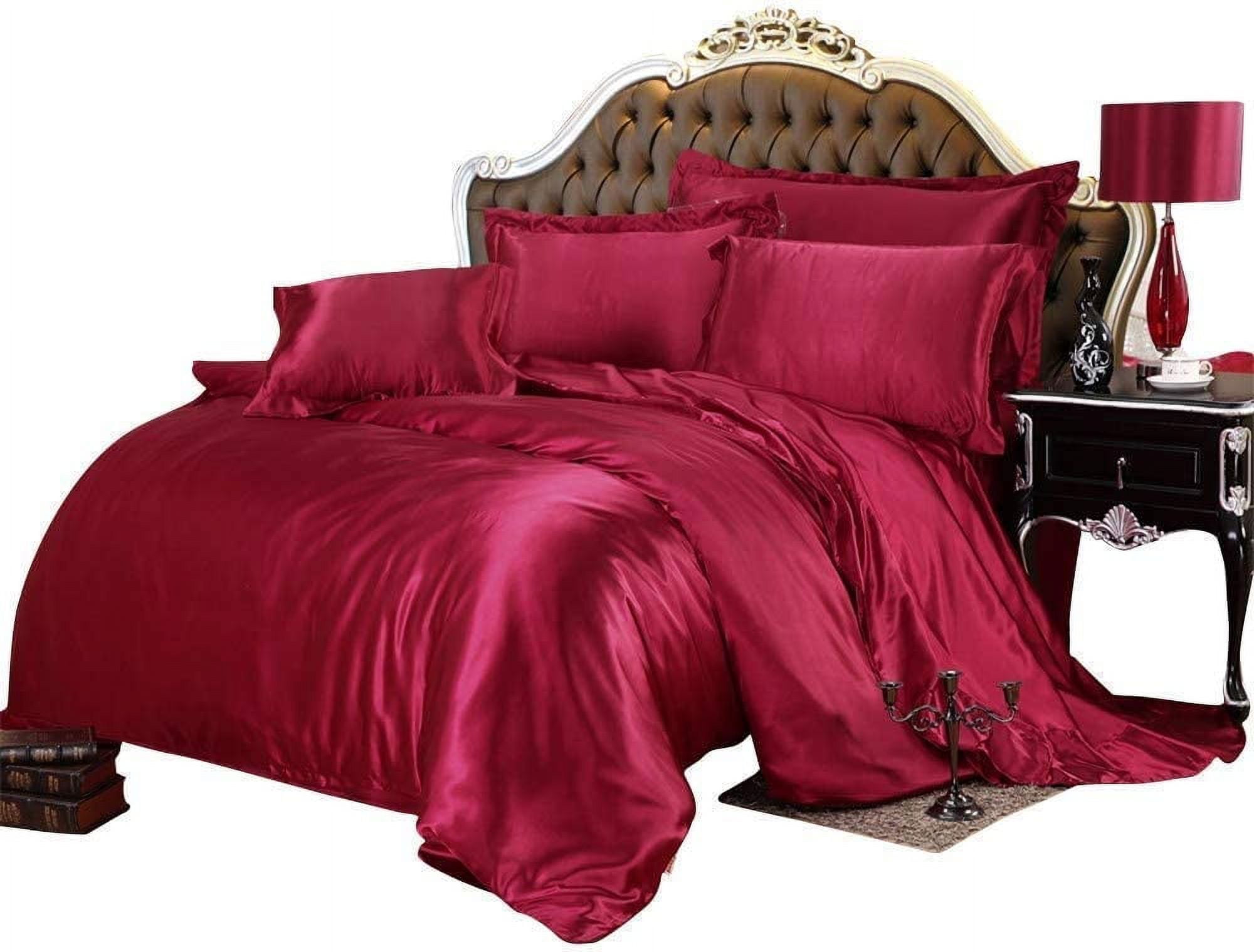 Vuvet Bedding 100 Pure Silk Sateen Sheet Set 7 Pc Fitted Sheet Fits Up