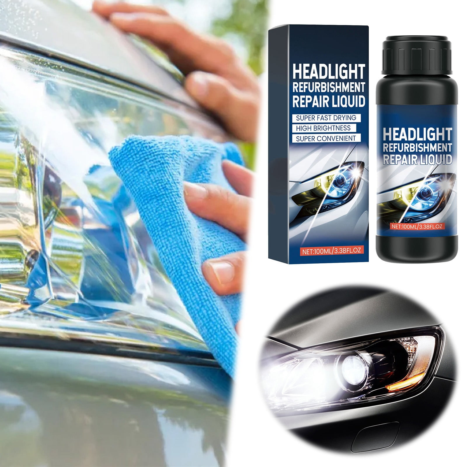 Vuygyu Car Headlight Refurbishment And Liquid Headlight Yellowing Easy ...