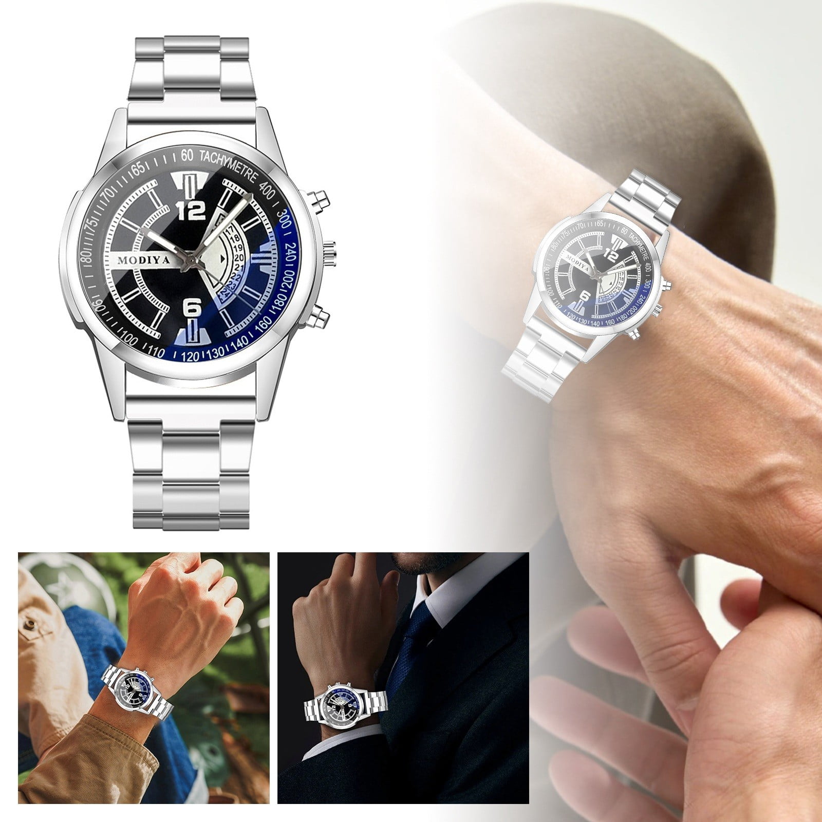 Vuygyu MODIYA Fashion Stainless Steel Quartz Watch For Men - Walmart.com