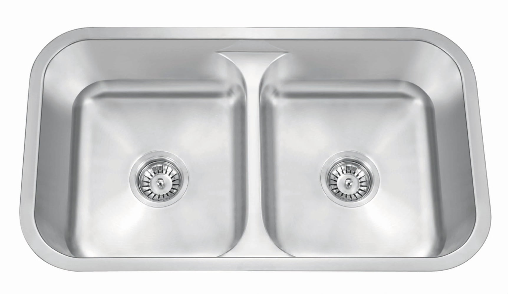 Vuzati 32.5" X 18" Undermount Double Bowl Low Divider (50/50) Stainless ...