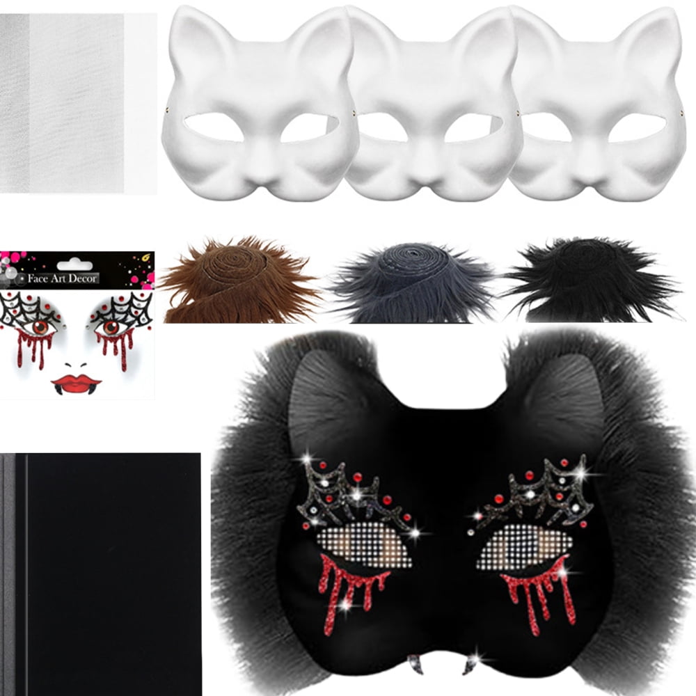 Vvcesidot Cat Masques for Crafts Masque Making Kit Costume Prop with ...