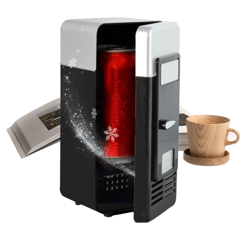 Vvcesidot Small Beverage Fridge Personal USB-Powered Fridge Compact ...